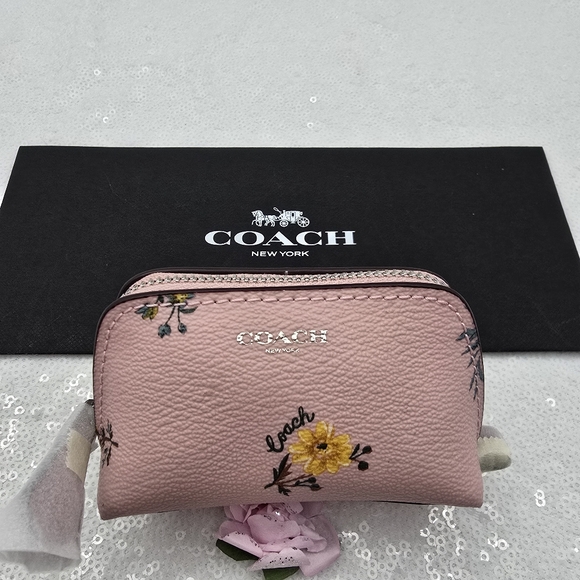 Coach | Accessories | Coach Micro Mini Pink Floral Zip Case Accessory ...